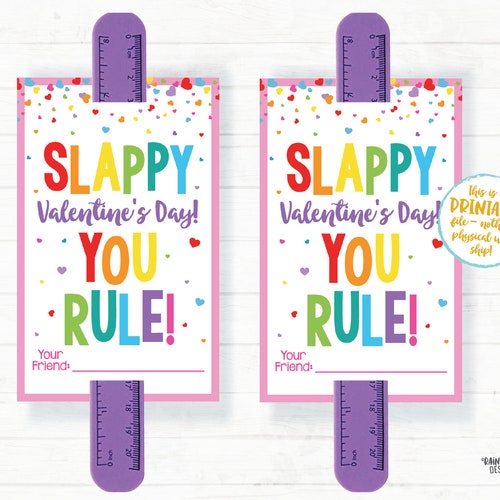 Slap Bracelet Valentines Day Card Kids Valentine Card School - Etsy
