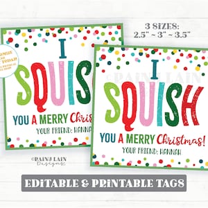 Squish You a Merry Christmas Squishies Christmas Gift Holiday Printable ...