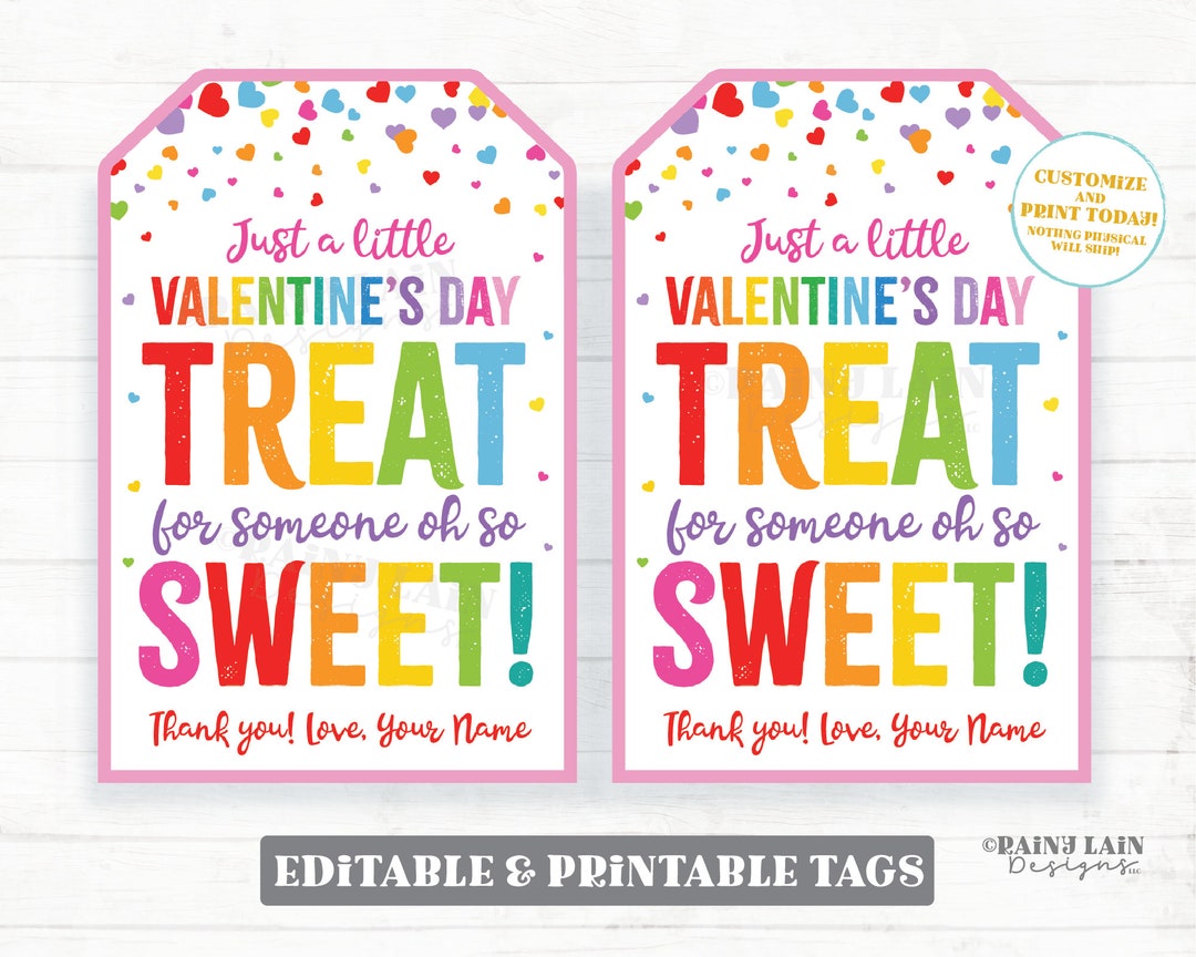 Valentine Treat Tags, Valentine's Day Treat for Someone Oh so Sweet ...