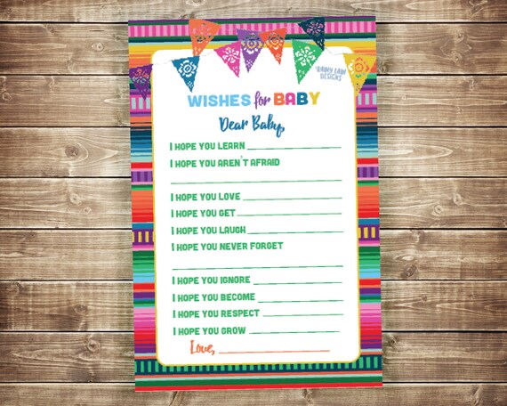 Wishes for Baby Dear Baby Printable Fiesta Baby Shower Baby - Etsy