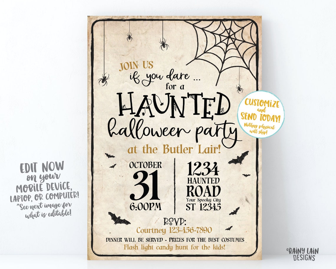 Haunted Halloween Party Invitation Haunted Invitation - Etsy