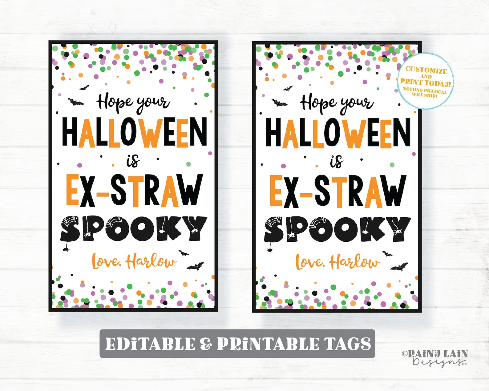 Hope Your Halloween is Ex-straw Spooky Straw Tag Straw Party - Etsy