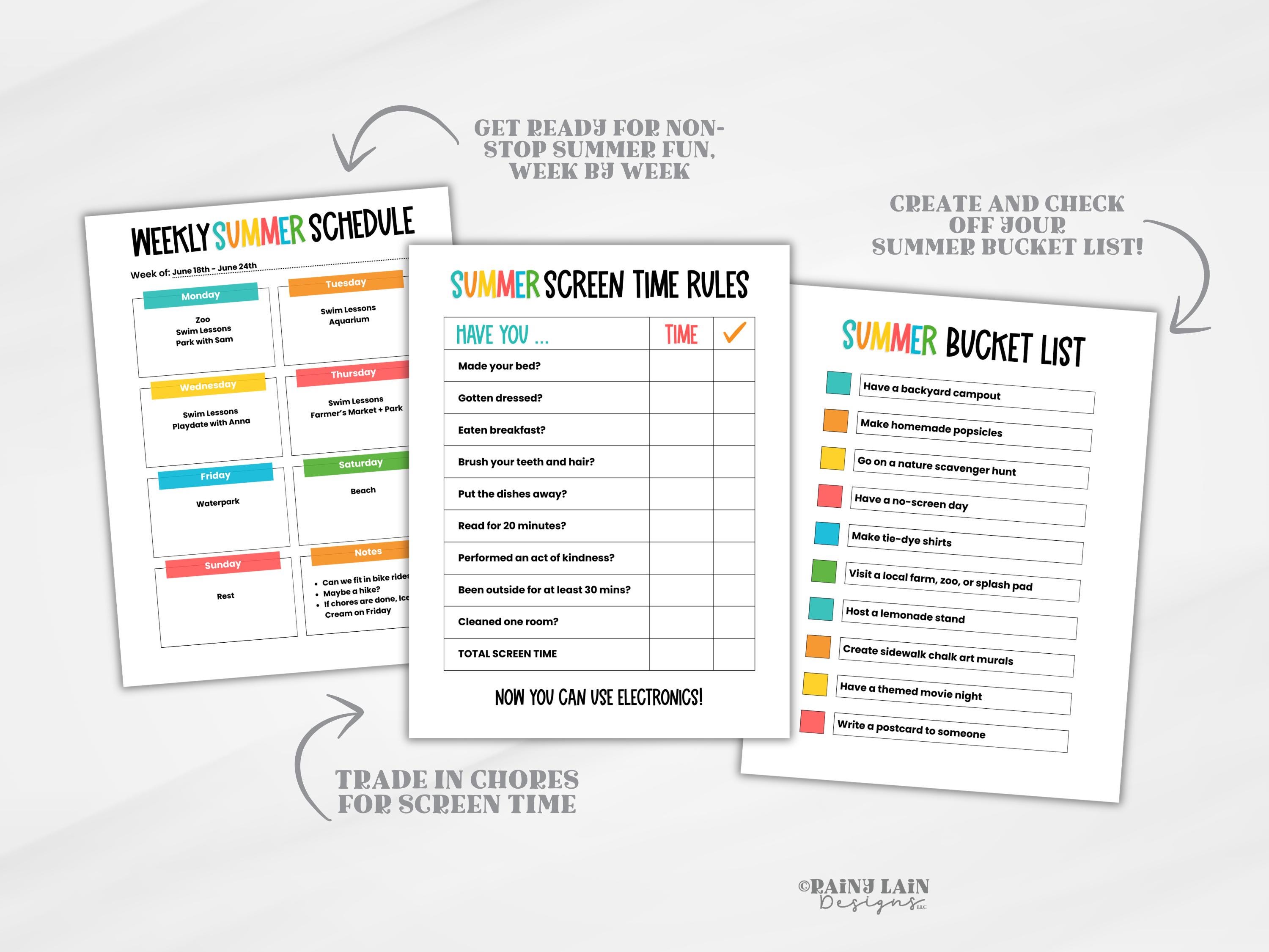 2026 Summer Planner for Kids, Editable Family Organizer, Summer ...
