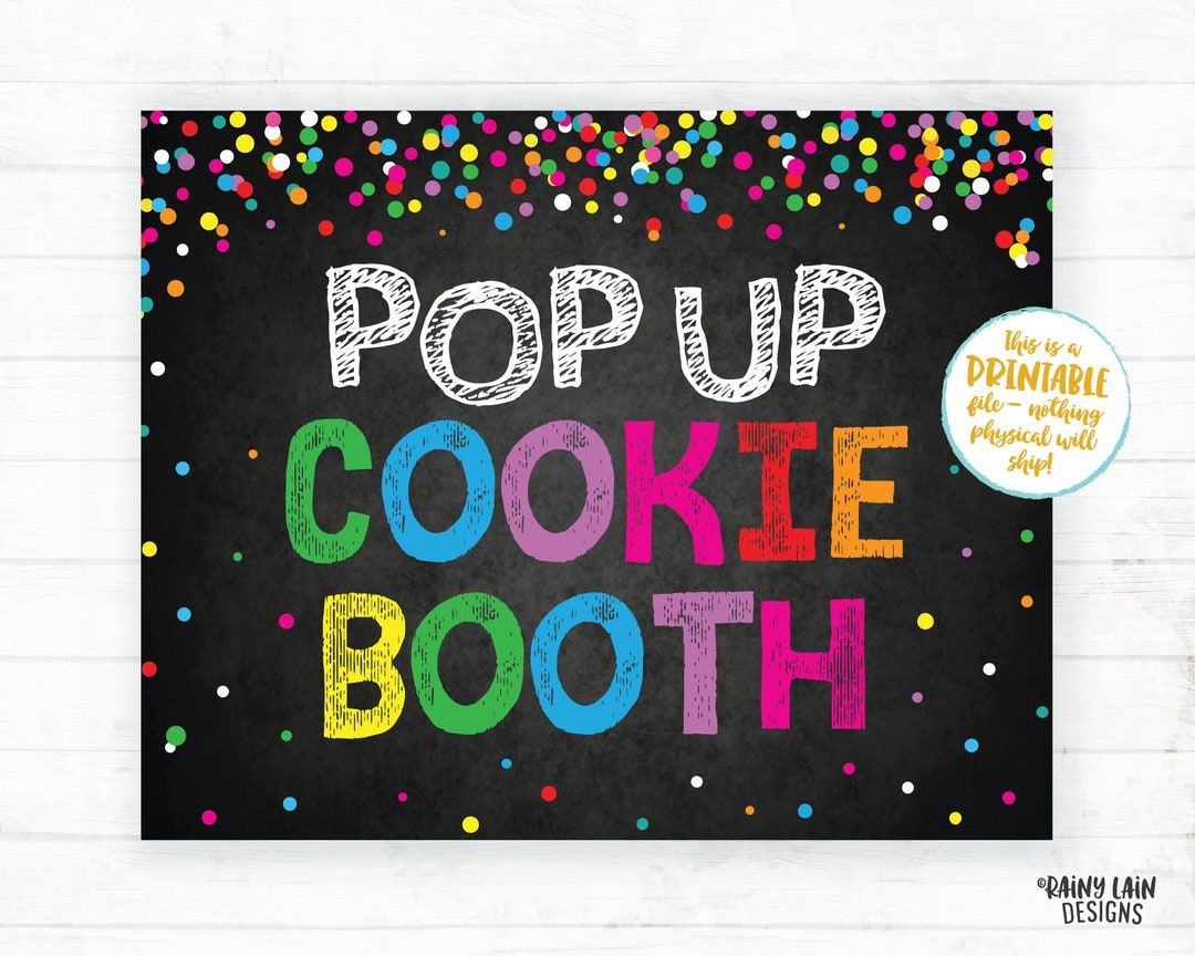 Pop up Cookie Booth Sign, Cookie Booth Printable Cookie Sign, Cookies ...