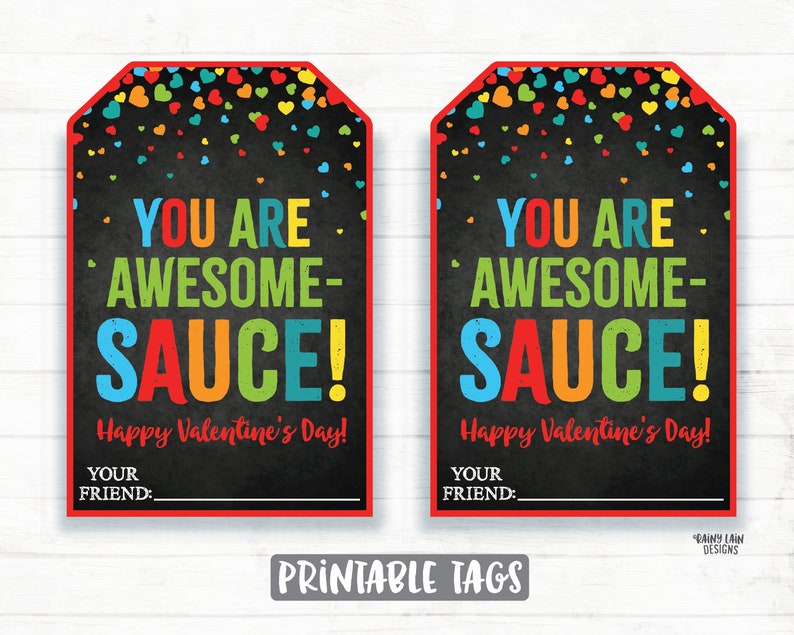 Applesauce Valentine Tags Awesome Sauce Valentine Apple - Etsy