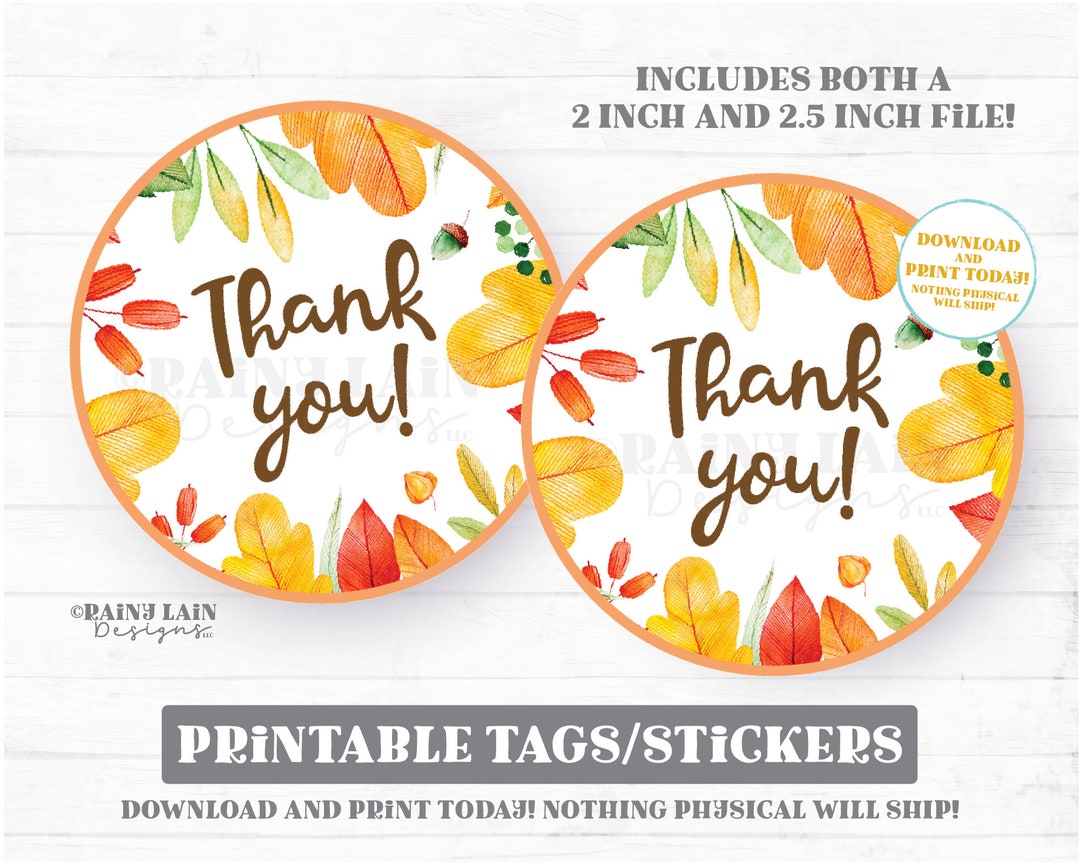 Fall Thank You Tags, Thank You Stickers, Bakery Cookie Treat Tag School ...