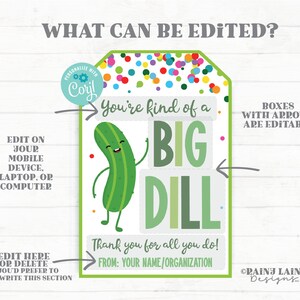 Big Dill Tag Thank You for All You Do Pickle Gift We Appreciate You ...