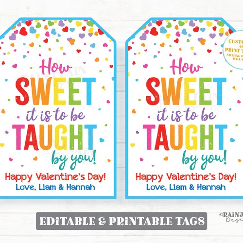 How Sweet It is to Be Taught by You Valentine's Day Gift - Etsy