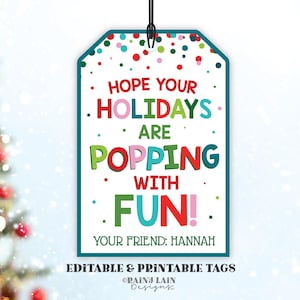 Holiday Pop Gift Tag Holidays Are Popping With Fun Tag Christmas Fidget ...