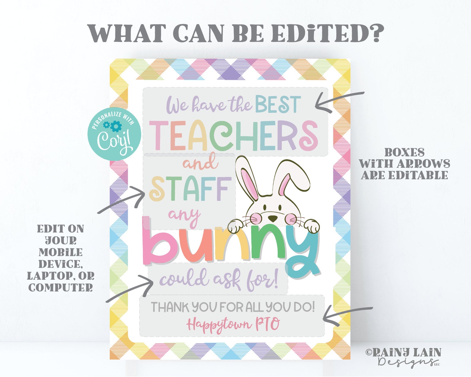 Best Teachers and Staff Any Bunny Could Ask for Sign Easter Spring ...