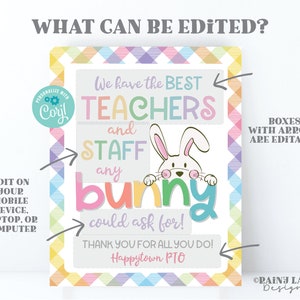Best Teachers and Staff Any Bunny Could Ask for Sign Easter Spring ...