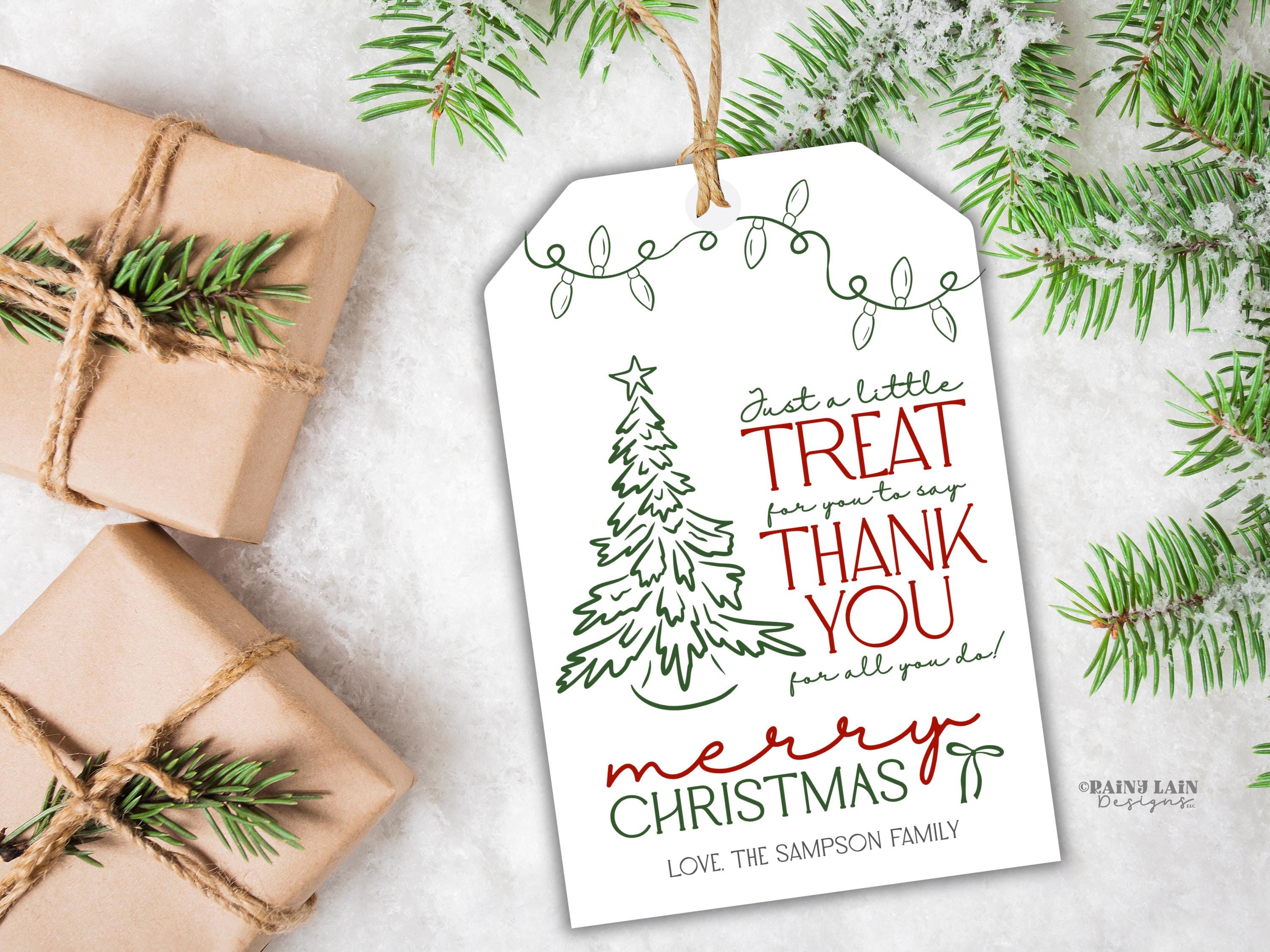 Holiday Employee Appreciation Tag, Hand Drawn Christmas Gift Tag ...