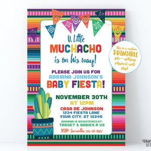 Little Muchacho Baby Shower Invitation, Fiesta Baby Shower, Baby Fiesta ...