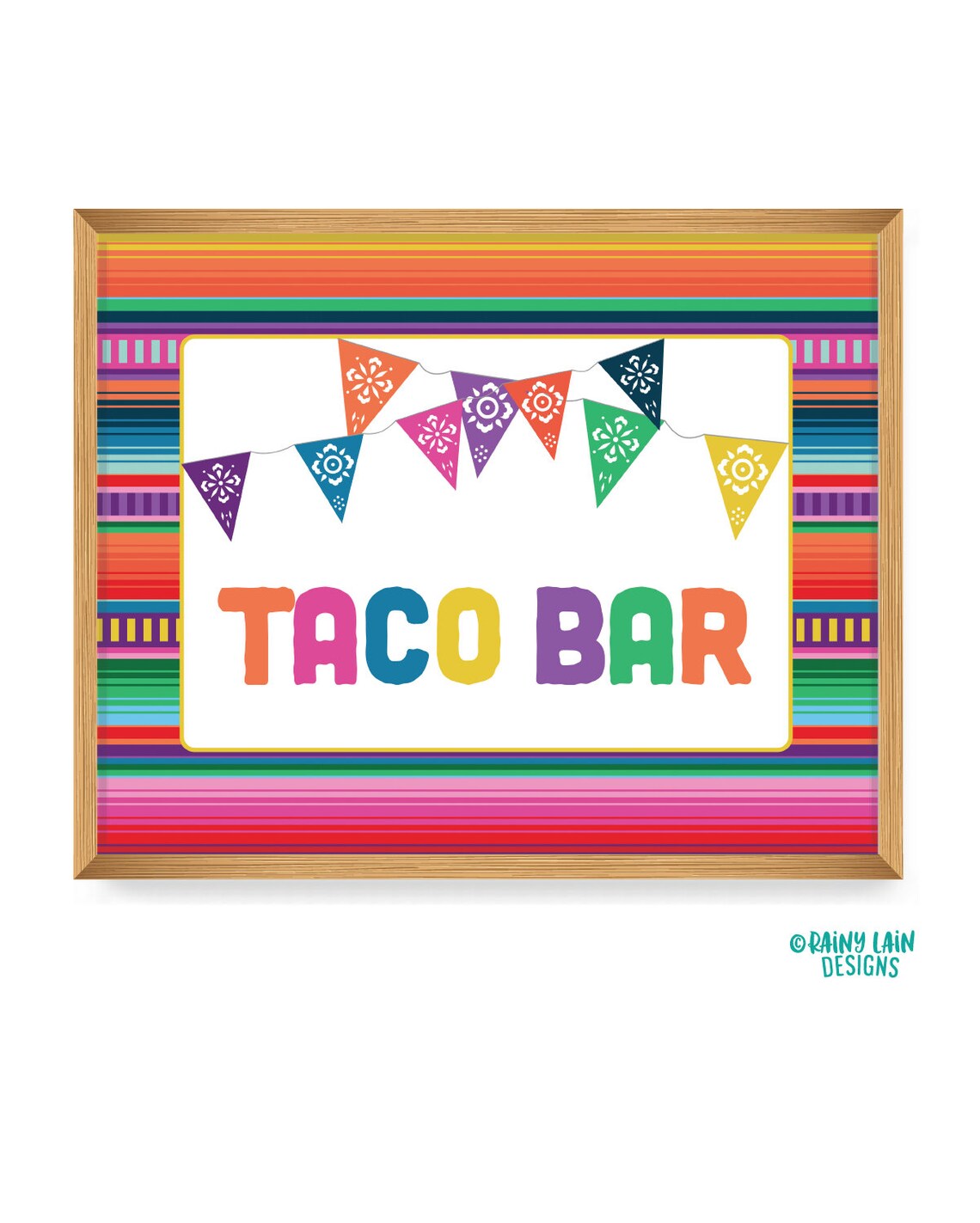 Taco Bar Printable Sign Taco Twosday Sign Printable Fiesta - Etsy