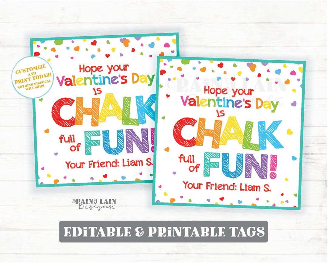 Chalk Valentine, Sidewalk Chalk Gift Tag Homemade Chalk Hearts, Full of ...