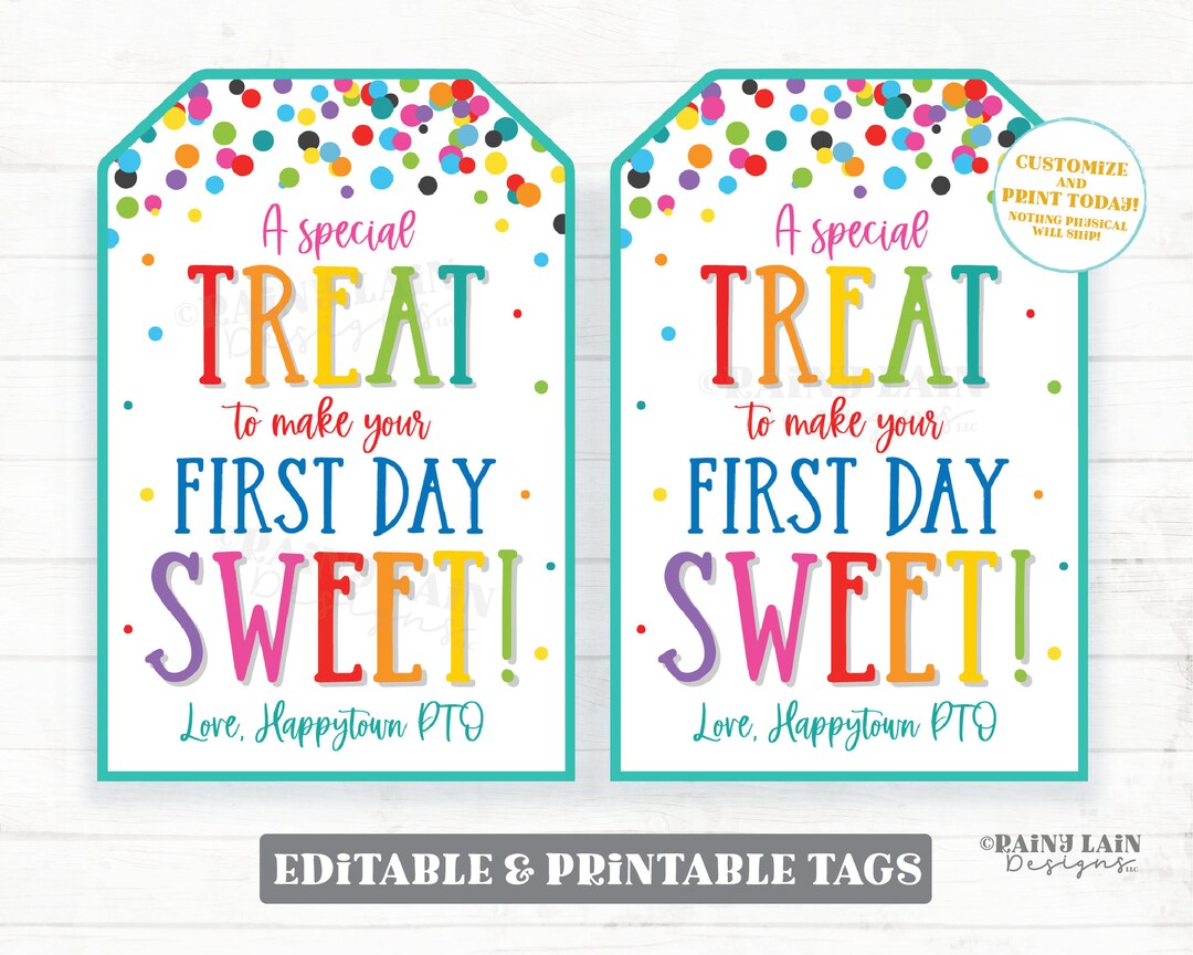 Back to School Gift Tag Treat to Make Your First Day Sweet Welcome Back ...