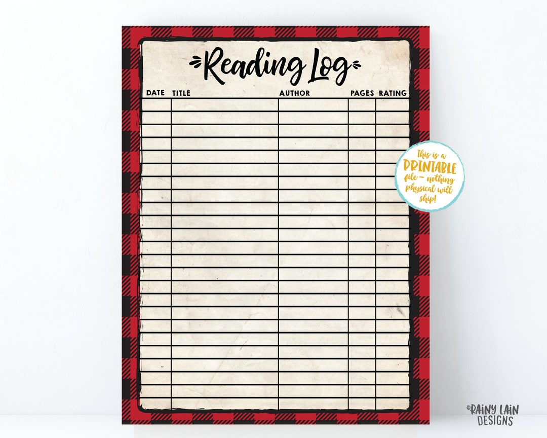 Reading Log Printable Reading Log for Adults, Summer Reading Log ...