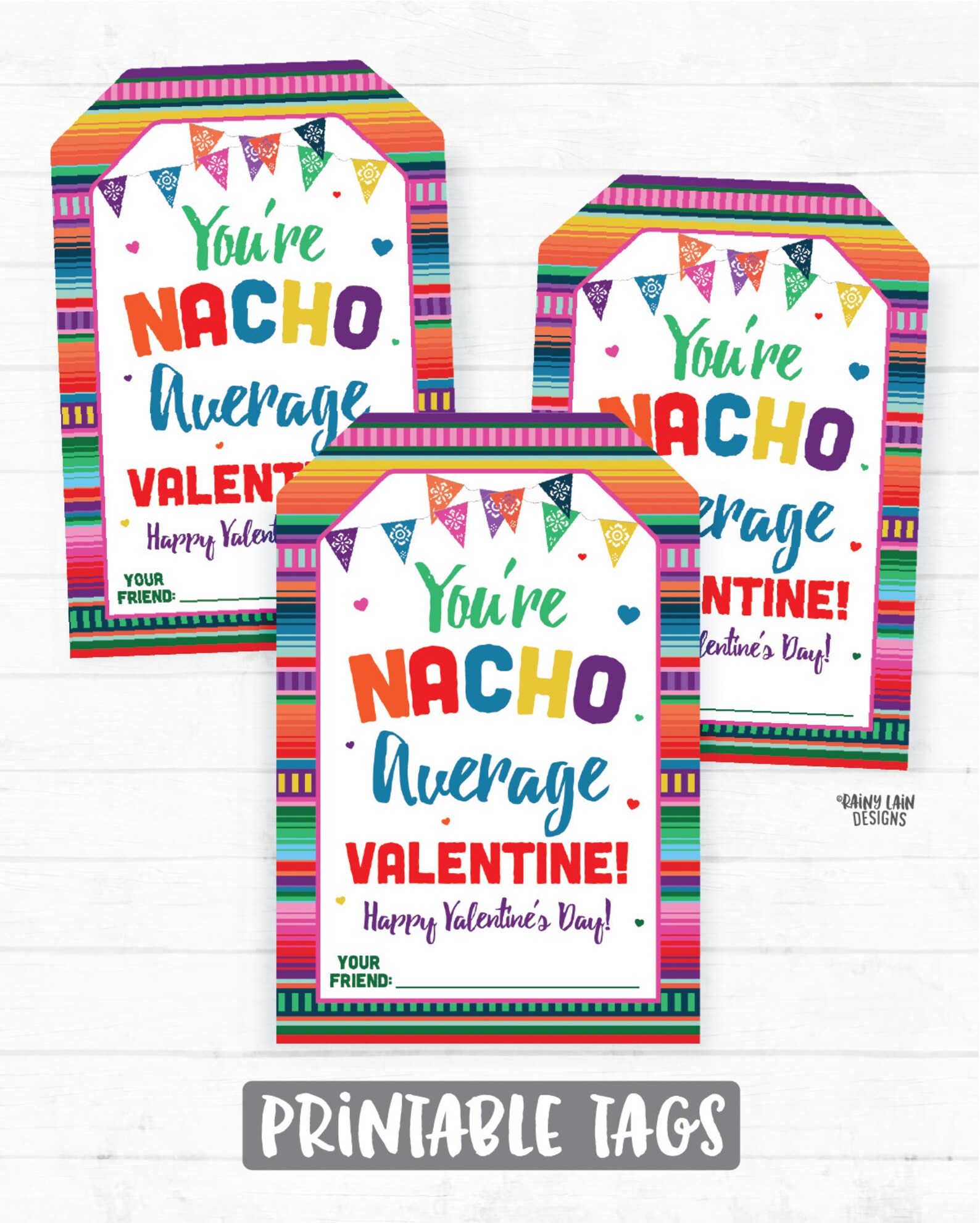 Nacho Average Valentine Chips Valentine Tags Preschool | Etsy
