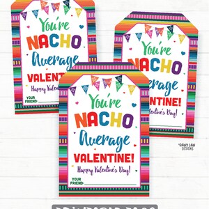 Nacho Average Valentine, Chips Valentine Tags Preschool Valentines ...
