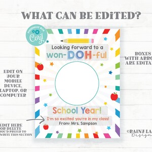 Editable Wondohful School Year Card, Playdough, Play Dough, First Day ...