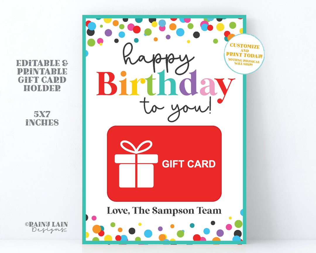 Happy Birthday Gift Card Holder Giftcard Holder From Group Office ...