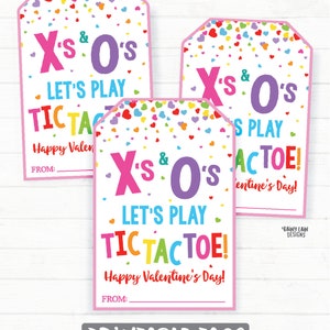 Tic Tac Toe Valentine Tag, Tic-tac-toe Valentine, Xs and Os Valentine ...