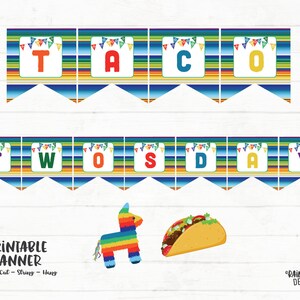 Taco Twosday Banner, Taco Twosday Printable Banner, Taco Twosday ...