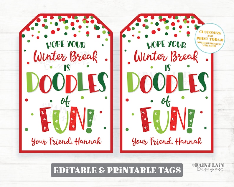 Doodles of Fun Tag Winter Break Gift Pencils Markers Sketch Pad ...