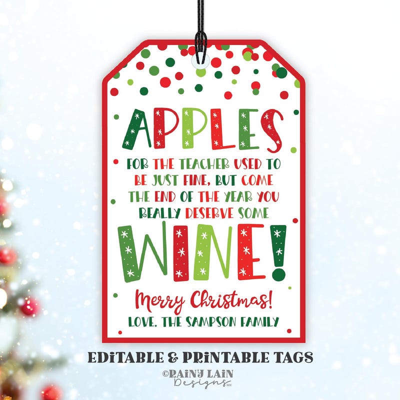 Teacher Wine Label - Etsy