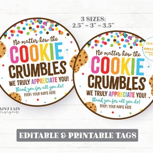 No Matter How the Cookie Crumbles Tag Circle We Appreciate You Gift ...