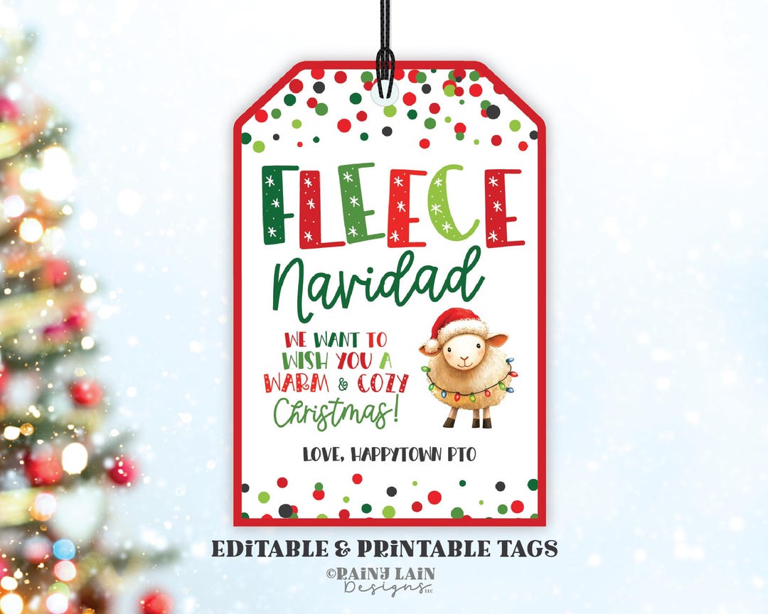 Editable Fleece Blanket Gift Tags, Fleece Navidad Christmas Gift, Throw ...
