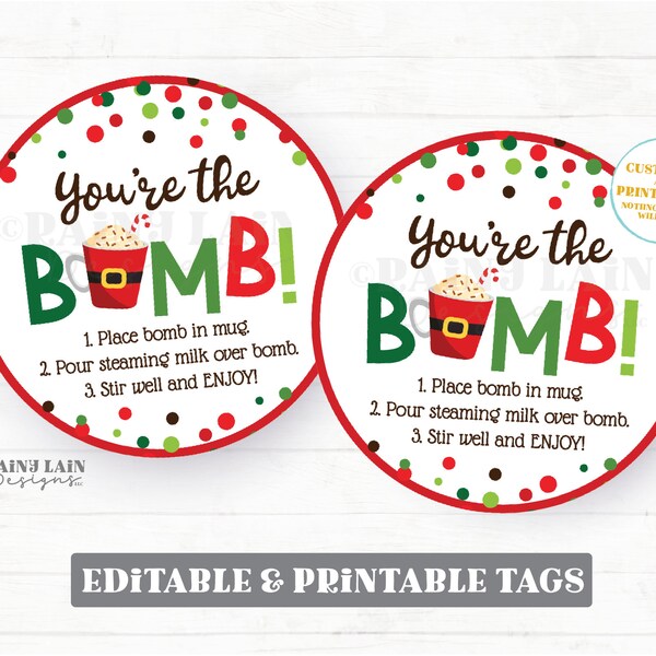 Hot Cocoa Bomb Tag - Etsy