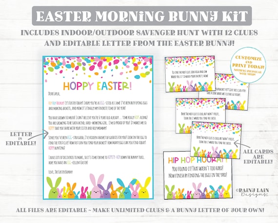Easter Scavenger Hunt Easter Bunny Letter From the Easter - Etsy
