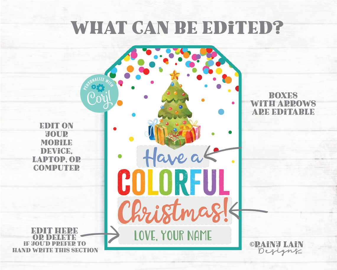 Have a Colorful Christmas Gift Tag Holiday Crayon Tag Markers - Etsy