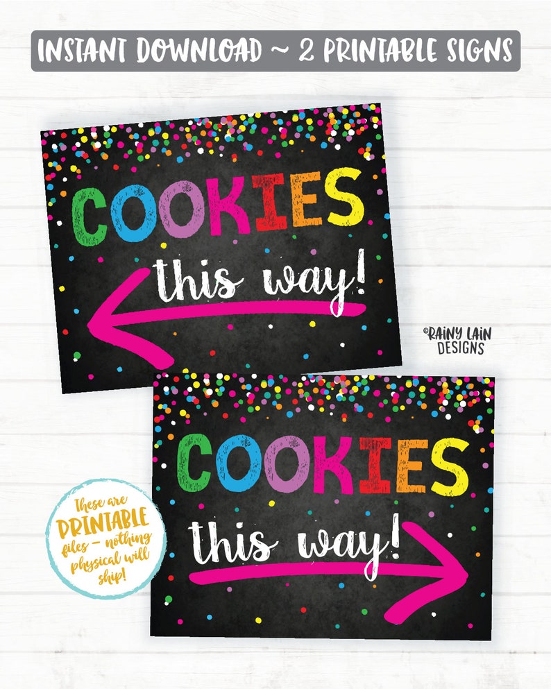Cookie Booth Signs, Cookie Booth Printable, Cookie Sign, Cookie Booth ...