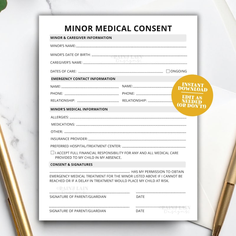 Medical Consent Document - Etsy