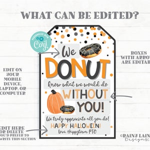 Halloween Donut Know What We Would Do Without You Tag Thank You ...