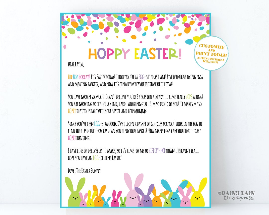 Easter Bunny Letter Editable Letter From the Easter Bunny Easter ...