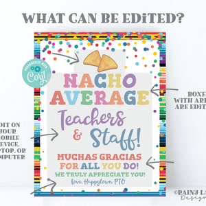 Nacho Average Teachers and Staff Sign Muchas Gracias for All You Do ...