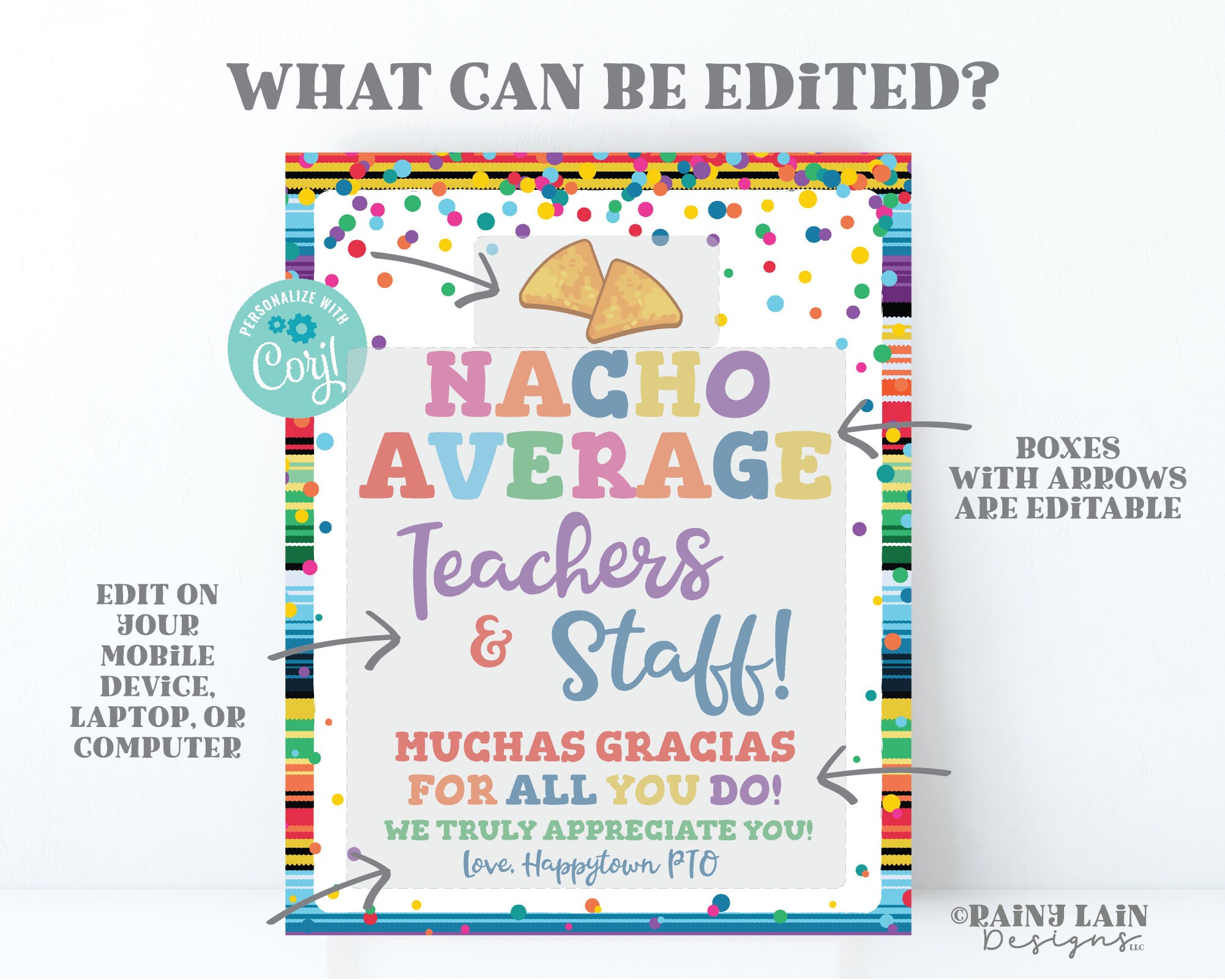 Nacho Average Teachers and Staff Sign Muchas Gracias for All You Do ...