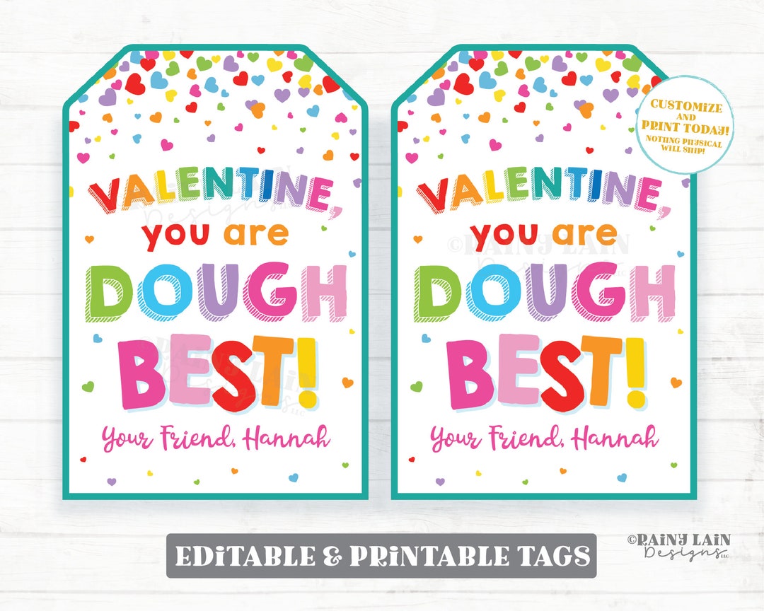 Valentine You Are Dough Best, Girl Craft Doh Valentine, Play Dough Clay ...