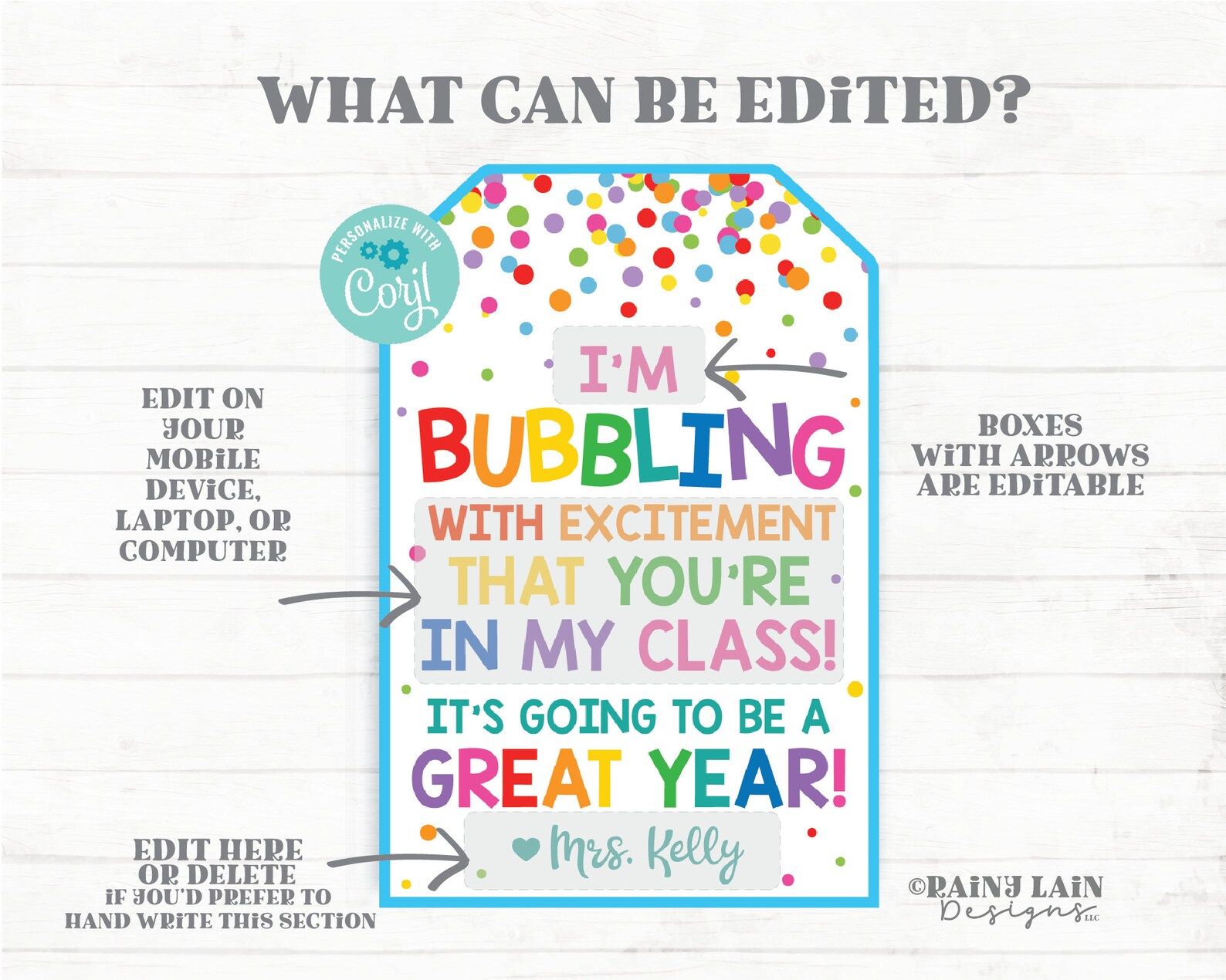 I'm Bubbling With Excitement You're in My Class Going - Etsy