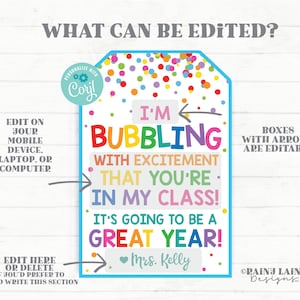 I'm Bubbling With Excitement You're in My Class Going to Be a Great ...