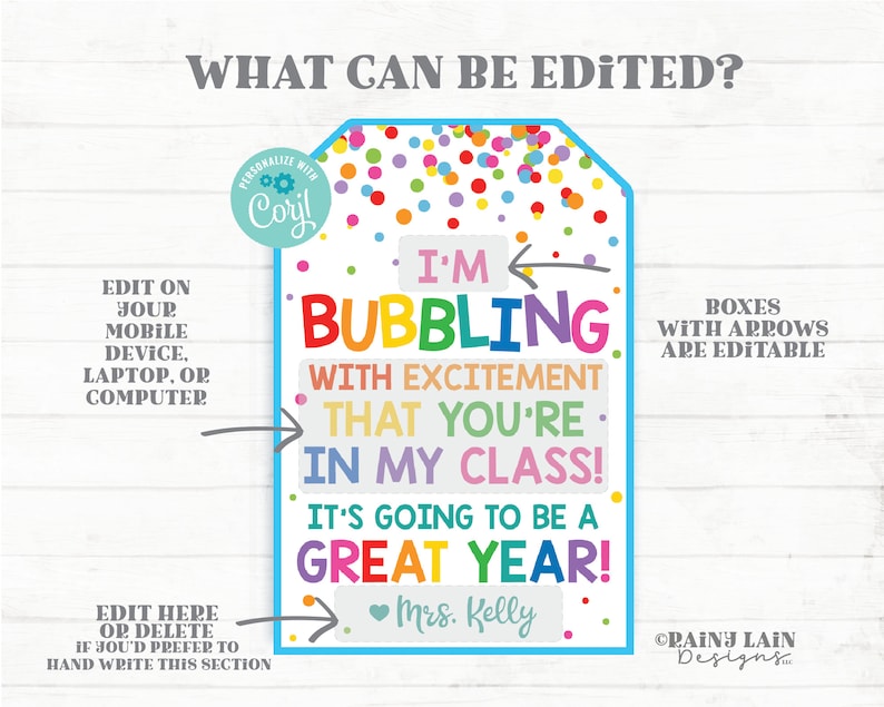 I'm Bubbling With Excitement You're in My Class Going - Etsy