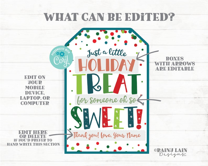 Holiday Treat for Someone Oh so Sweet Tag Holiday Appreciation Gift ...
