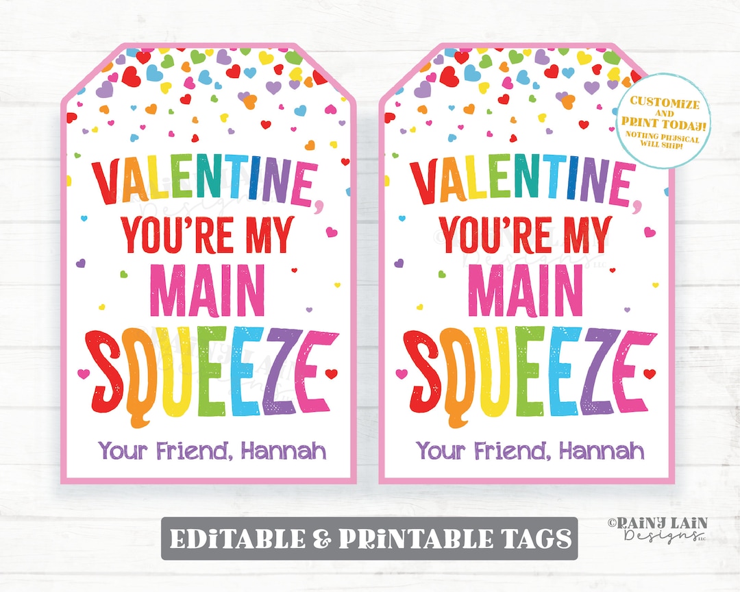 You're My Main Squeeze Valentine, Squishies Valentine, Squishy Toy ...