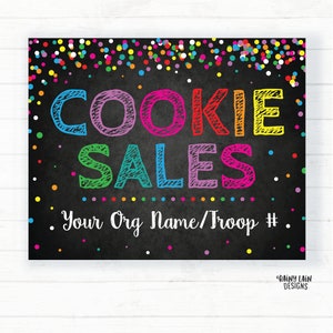 Custom Cookie Sales Sign, Cookie Booth Printable, Cookie Sign, Cookie ...