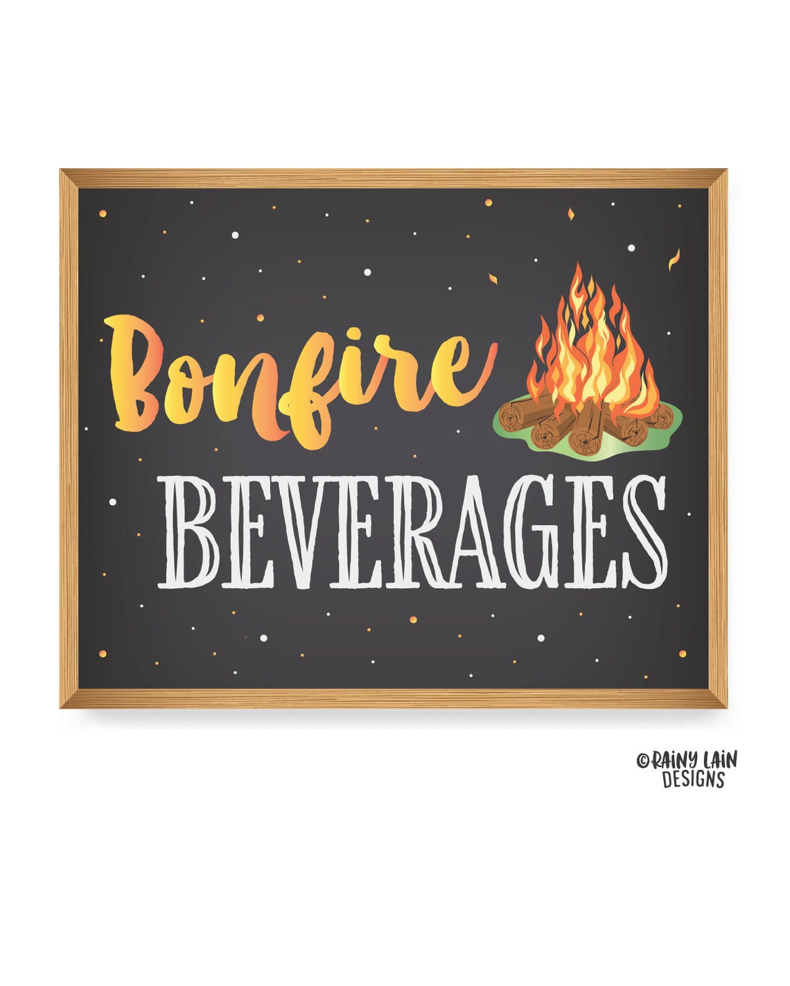 Bonfire Beverages Bonfire Beverages Sign Printable Bonfire - Etsy