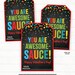 Applesauce Valentine Tags, Awesome Sauce Valentine, Apple Sauce ...