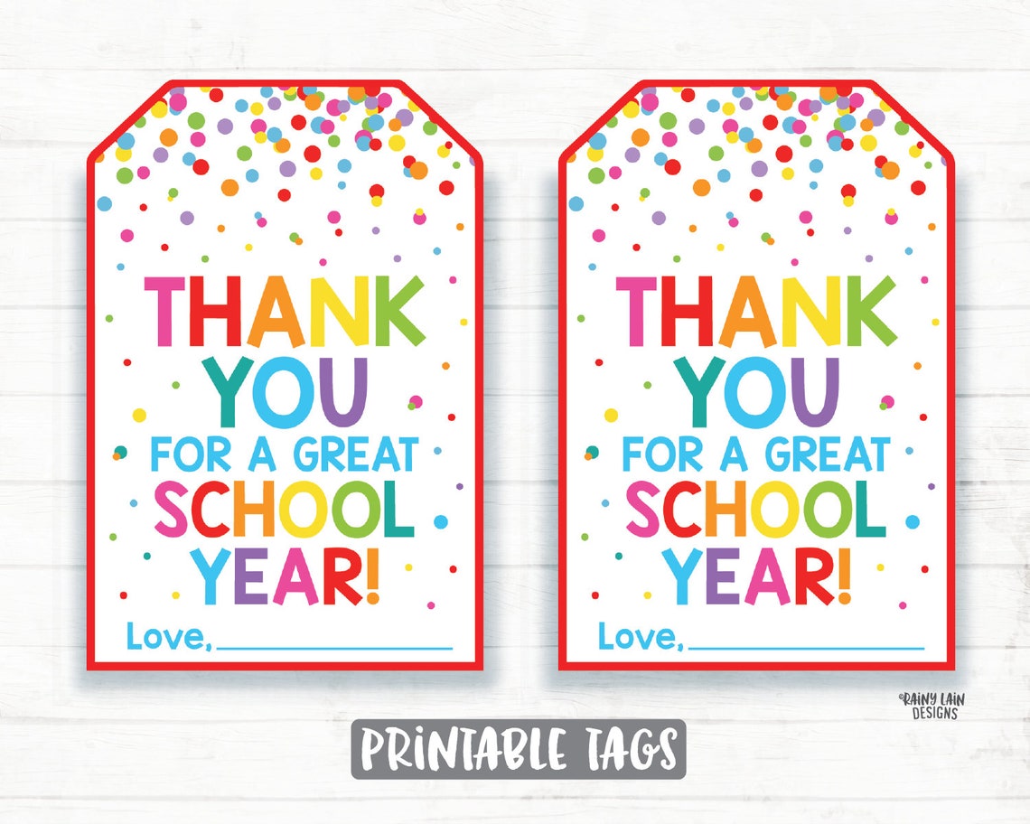 Thank You for a Great School Year Tags End of School Year - Etsy